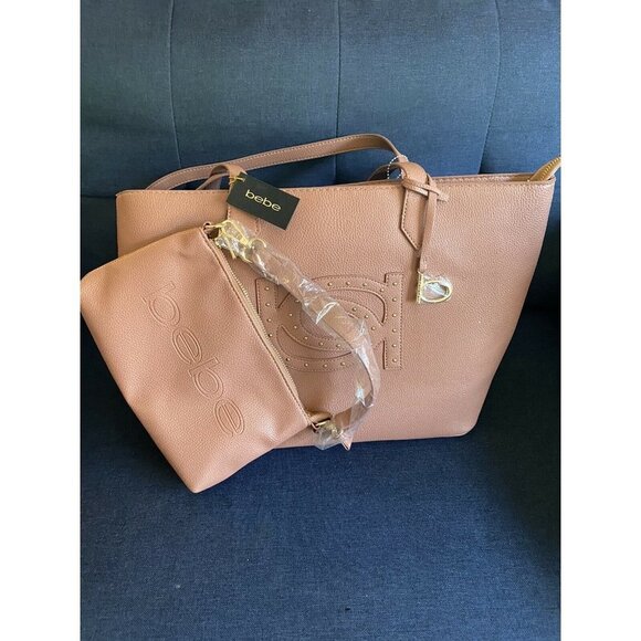 bebe | Bags | Bebe Oliver Tote With Pouch Dark Blush Bb Front L | Poshmark